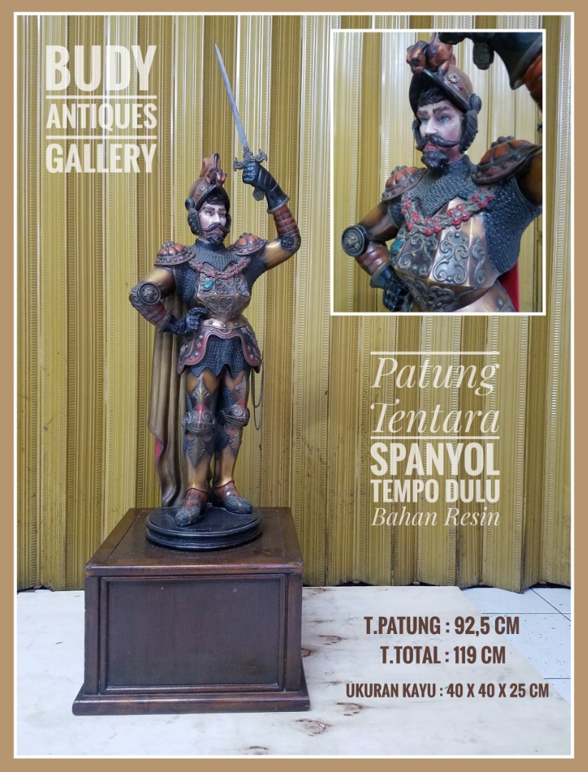 Patung Eropa Antik Tentara Spanyol Tempo Dulu, Perabotan Rumah di Carousell
