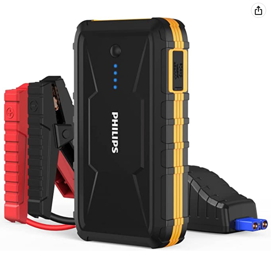 Philips Jump Starter, 12,000 mAh, Large Capacity, 800 A Peak Current ...