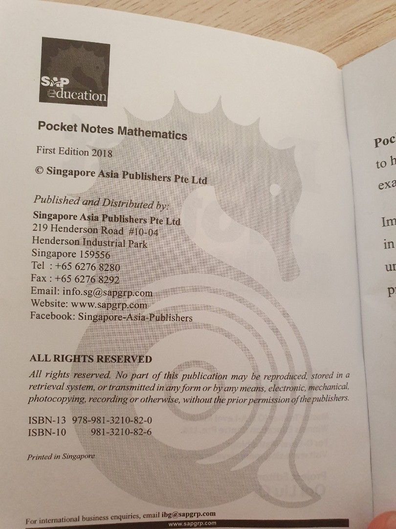 POCKET NOTES MATHEMATICS, Hobbies & Toys, Books & Magazines, Textbooks ...