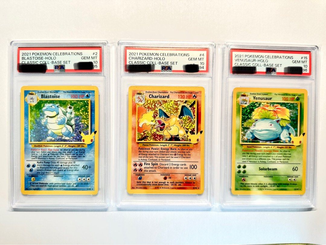 Charizard (25th Celebrations) Gem Mint 10 with Blastoise, Venusaur PSA10 (Sequential), Hobbies ...