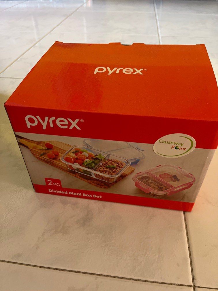Pyrex 2 piece divided meal box set, Furniture & Home Living ...