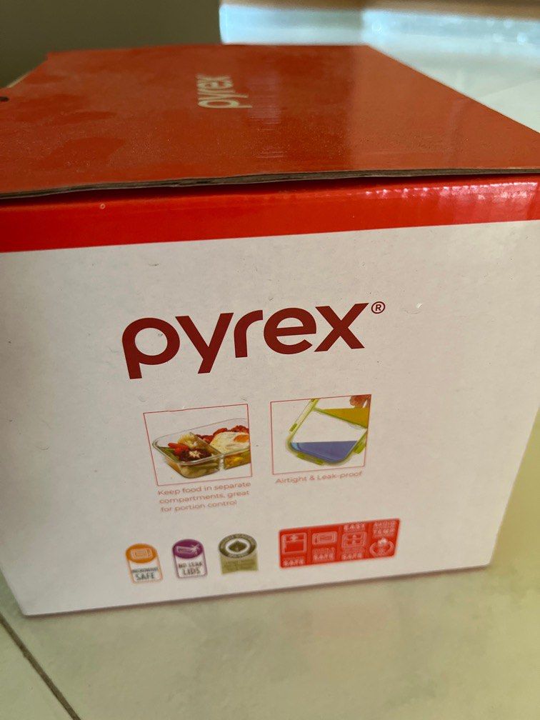 Pyrex 2 piece divided meal box set, Furniture & Home Living ...