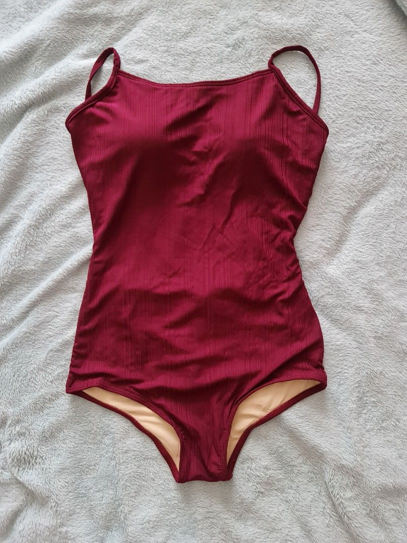 Red maroon one piece swimsuit on Carousell