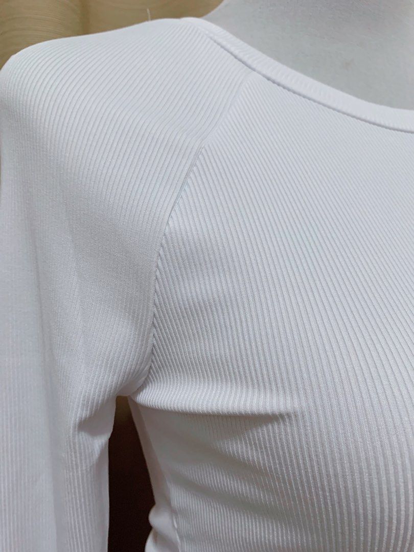 Ribbed White Basic Top on Carousell