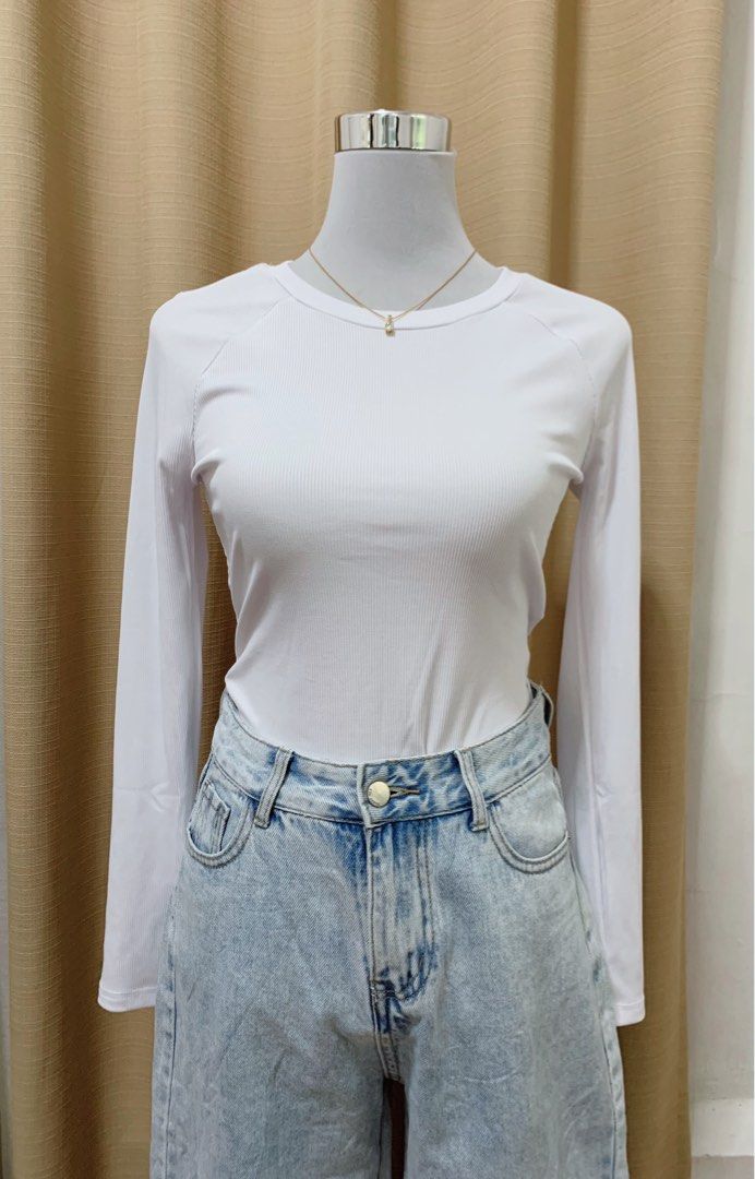 Ribbed White Basic Top on Carousell
