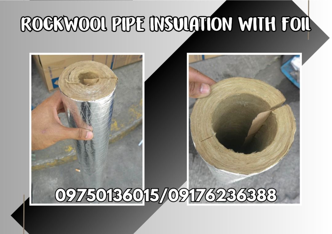 ROCKWOOL PIPE INSULATION WITH FOIL Specs: 3x1 meter, Commercial ...