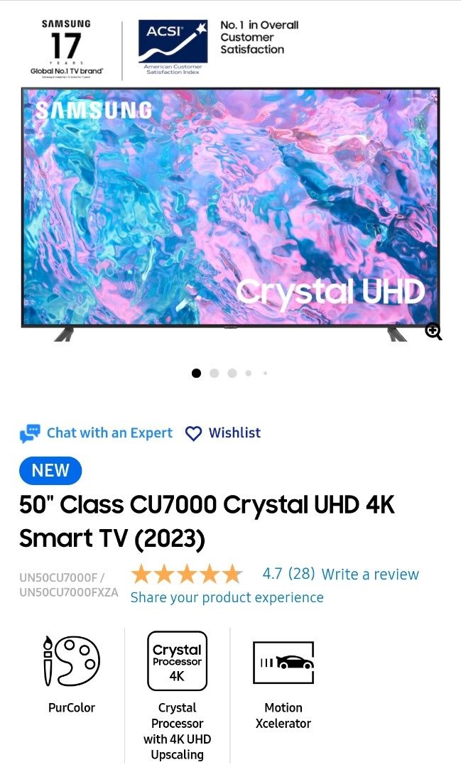 Samsung CU7000 UHD 4K Smart TV, TV & Home Appliances, TV ...