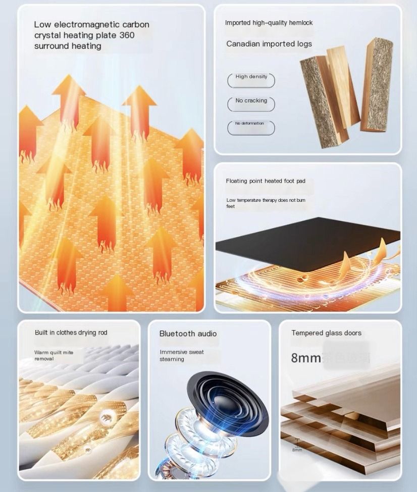 Sauna Room, Home Sweat Steaming Room, Solid Wood Far Infrared Light ...