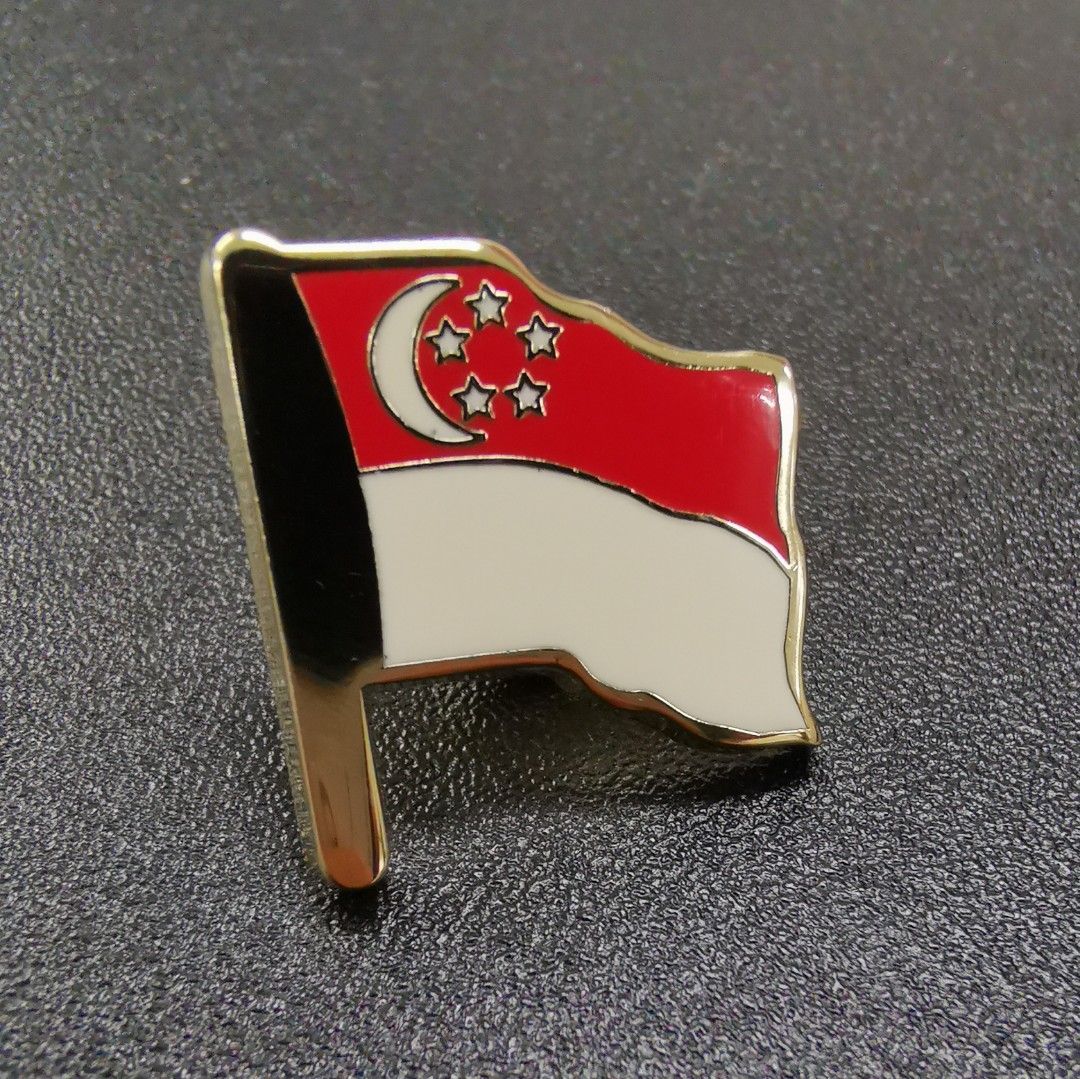 Singapore Flag Collar Lapel Pin, Luxury, Accessories on Carousell