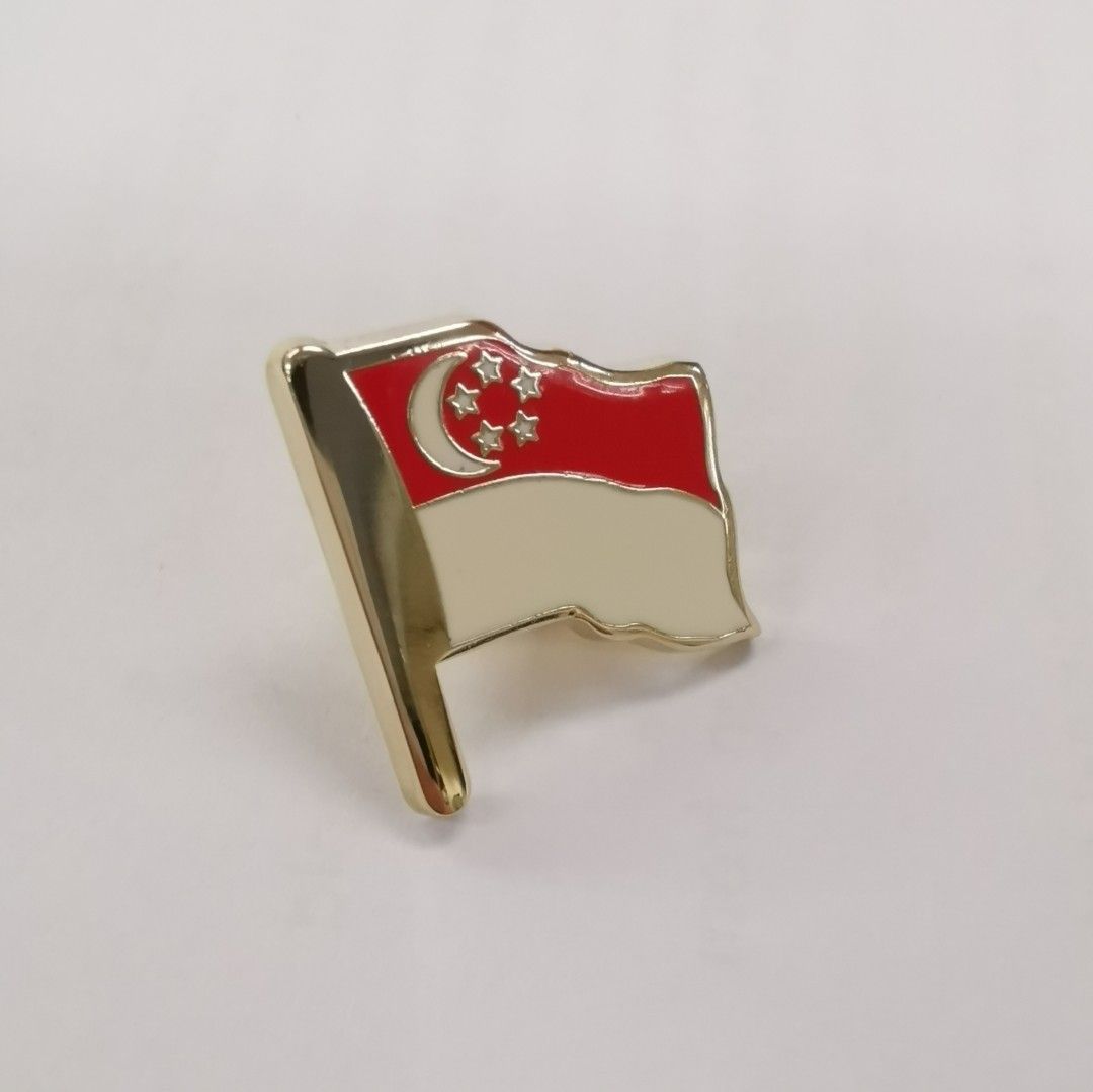 Singapore Flag Collar Lapel Pin, Luxury, Accessories on Carousell