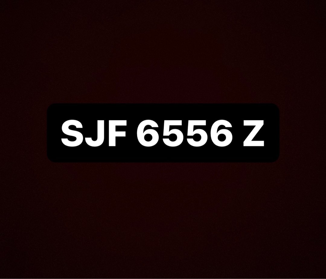 SJF6556Z . Lucky Number Plate, 4 Permulations Number, Auspicious Car ...
