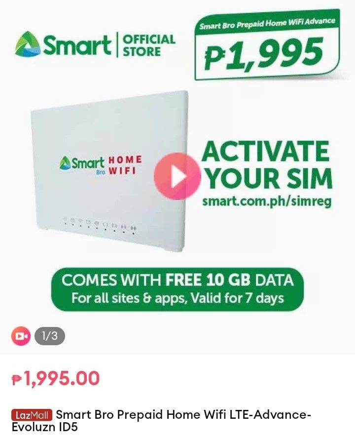 Smart Bro Prepaid Home Wifi LTE-Advance Evoluzn ID5, Mobile Phones ...