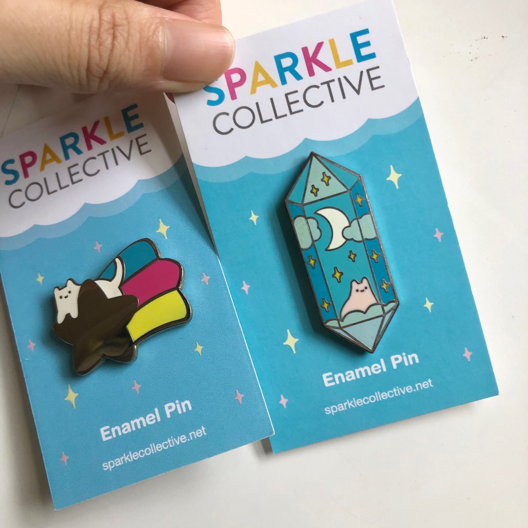 Sparkle collective cat enamel pins, Women's Fashion, Watches ...