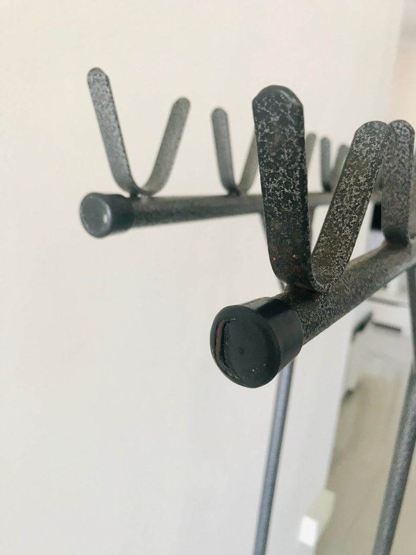 Standing bamboo pole holder/ clothes drying rack stand (1 pair ...