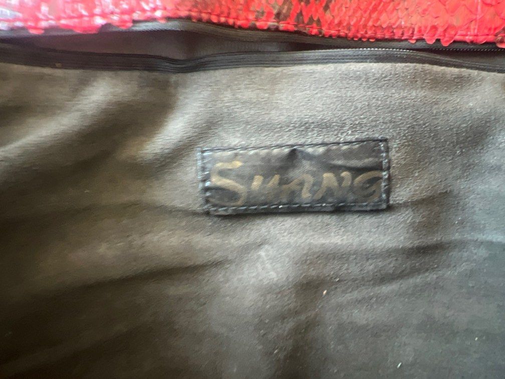 Syang crocodile red snake skin clutch, Women's Fashion, Bags & Wallets ...