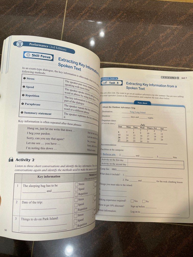 Task-based listening (level 3) performance 3, DIANA ESSER, 興趣及遊戲, 書本 ...