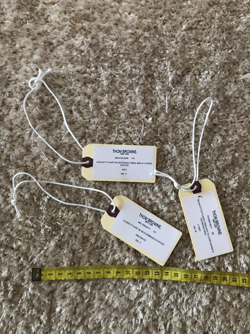 Thom Browne peice tag label card booklet dll auth card new harga satuan ...