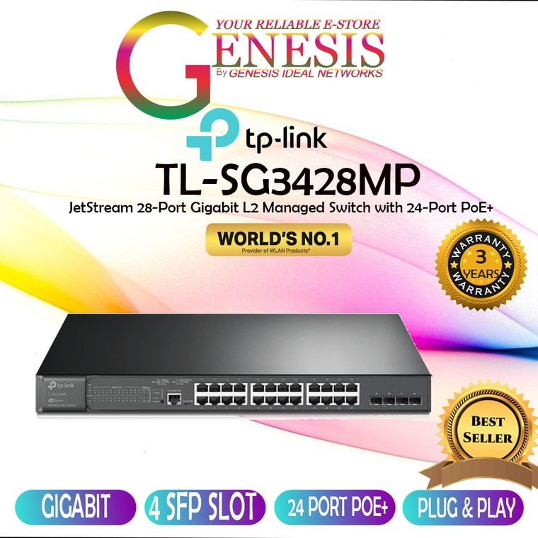 TP-LINK TL-SG3428MP New JetStream 28-Port Gigabit L2 Managed Switch ...