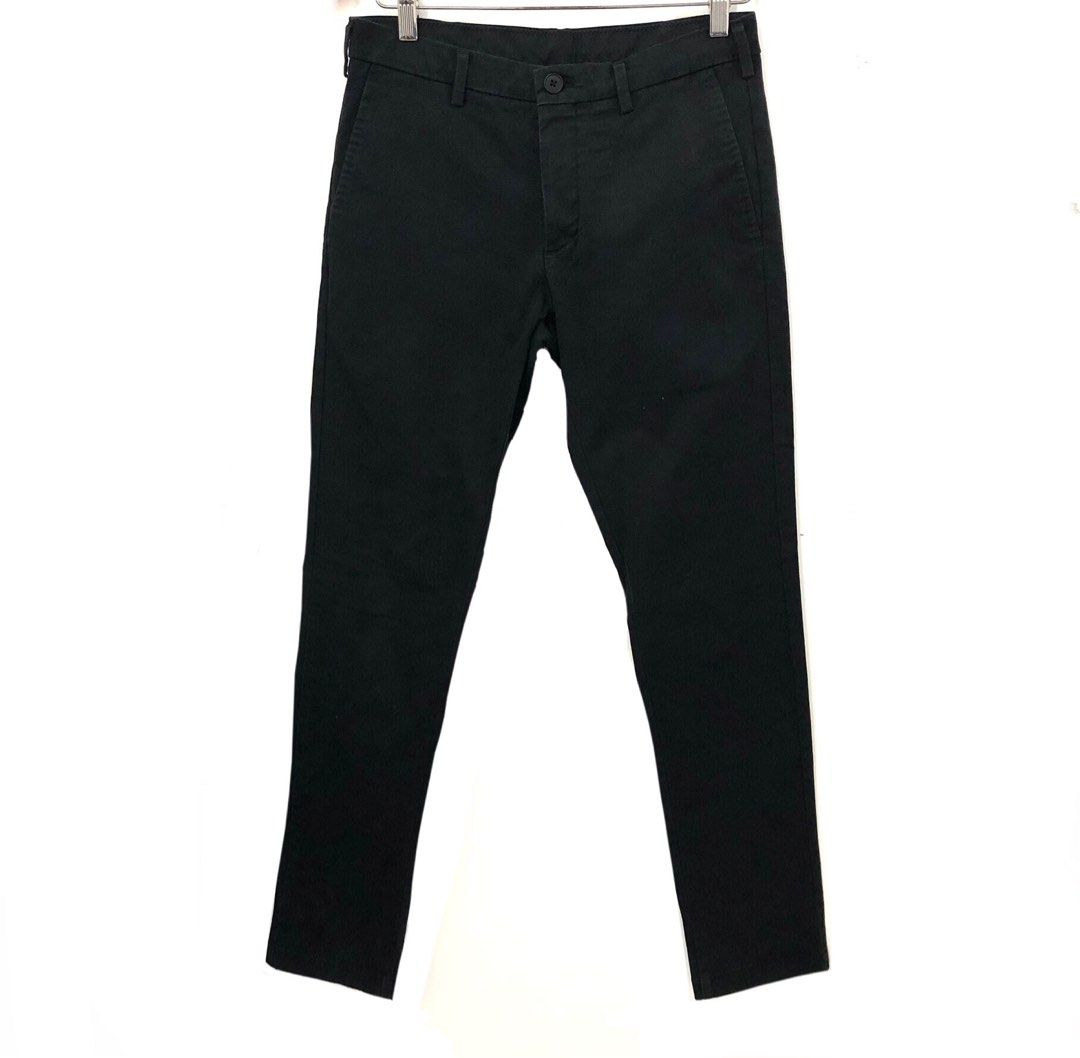 Uniqlo Mens Modern Athletic Fit Smart Casual Matte Black Pants on Carousell