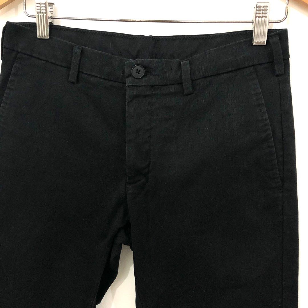 Uniqlo Mens Modern Athletic Fit Smart Casual Matte Black Pants on Carousell
