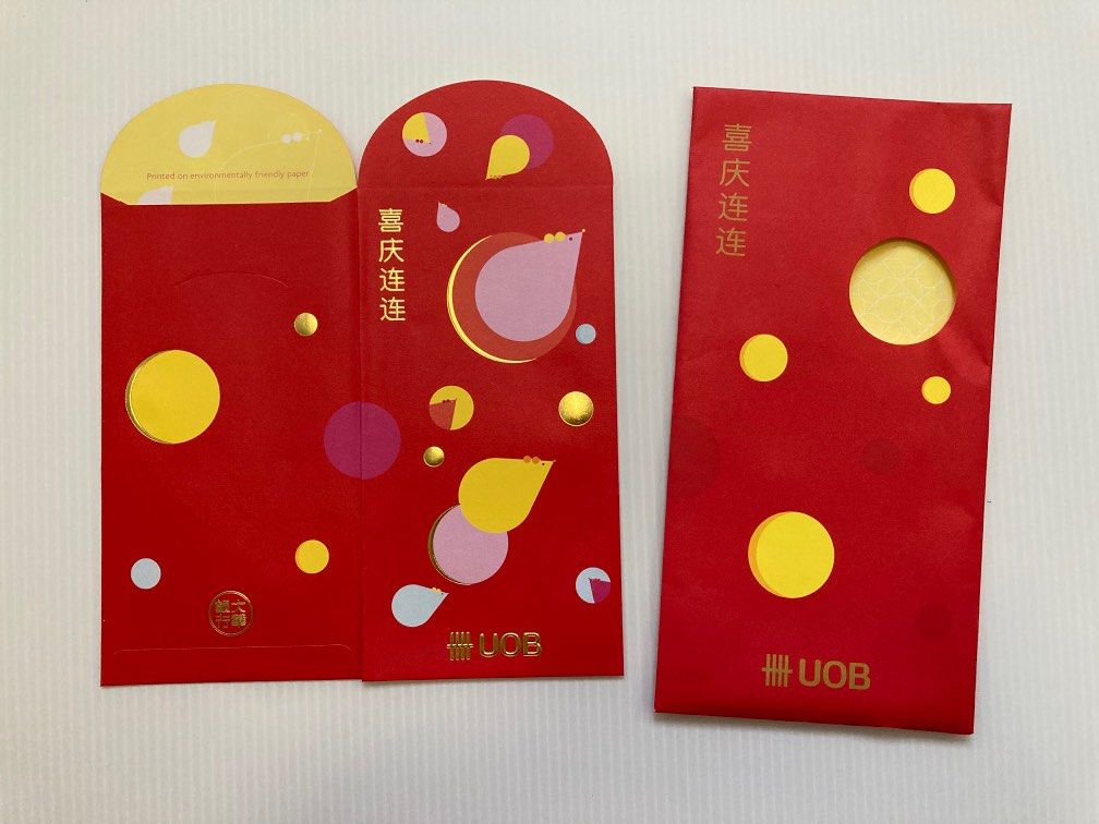 UOB Ang Pow / Red Packet - 1 pack 8 pcs, Hobbies & Toys, Stationery ...