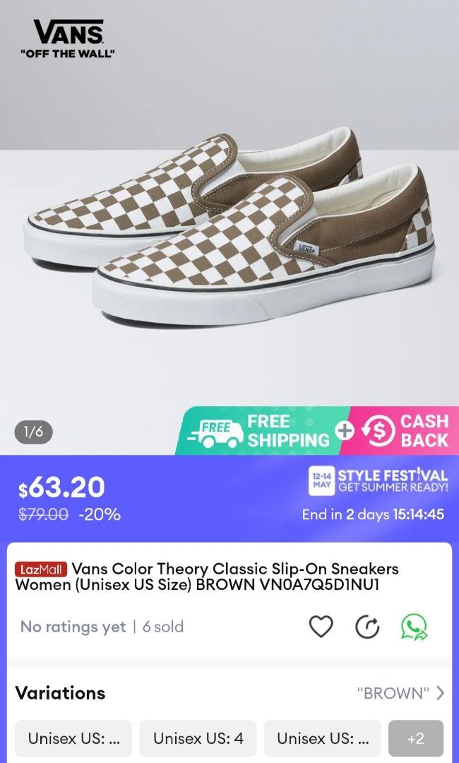 Vans color theory checkboard, Women's Fashion, Footwear, Flats on Carousell