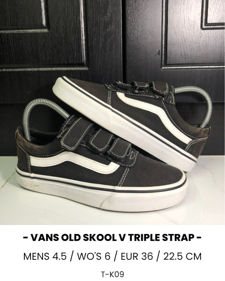 VANS OLD SKOOL V TRIPLE STRAP on Carousell