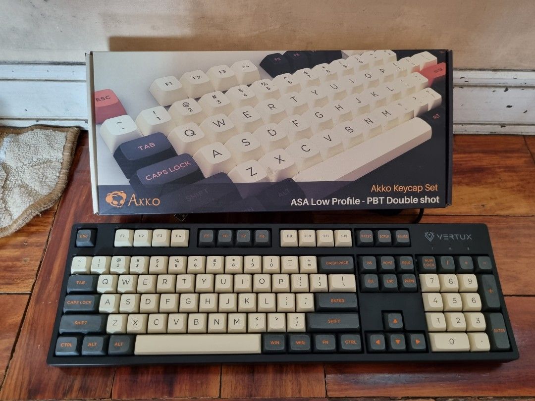 Vertux keyboard with akko keycap set, Computers & Tech, Parts ...