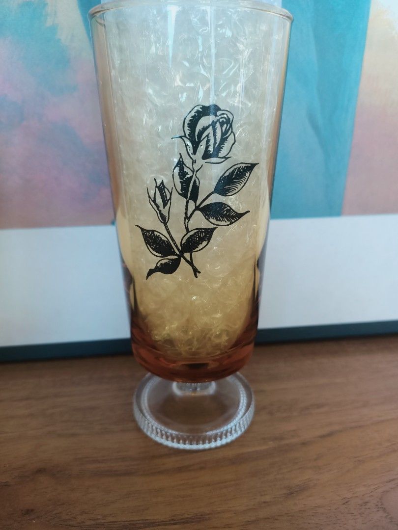 Vintage Aderia Footed Glasses, Hobbies & Toys, Memorabilia & Collectibles, Vintage Collectibles ...