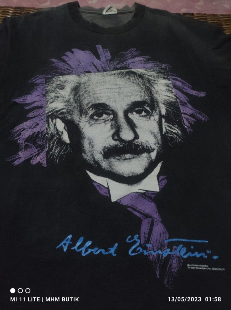 Vintage Albert Einstein Tee Shirt, Men's Fashion, Tops & Sets, Tshirts & Polo Shirts on Carousell