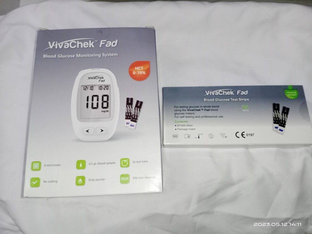 Viva chek blood glucose monitoring system and blood glucose test strips ...