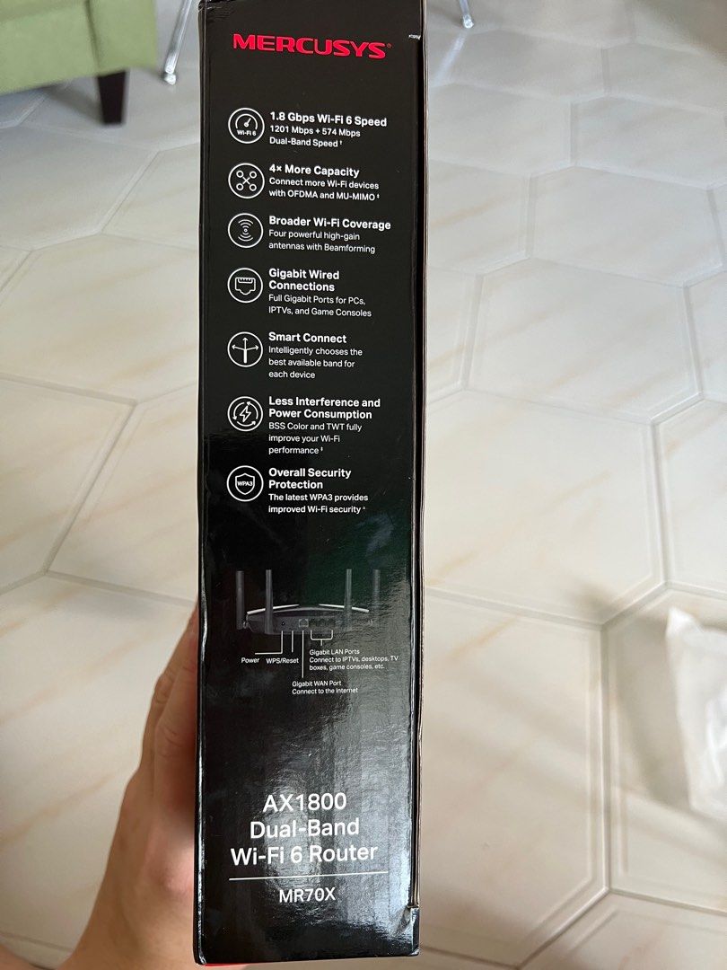 WiFi 6 Dual Band Router Mercusys MR70X AX1800, Computers & Tech, Parts ...