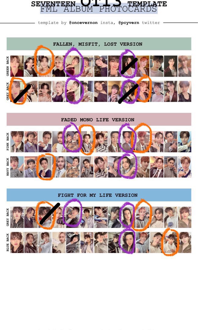 WTT SVT Seventeen FML inserts photocard pc sticker bookmark (Regular ...