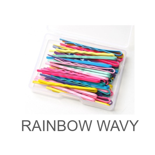 50 Pieces/box Cute Teenage Girls Wavy/Straight Black/Coloured Bobby ...