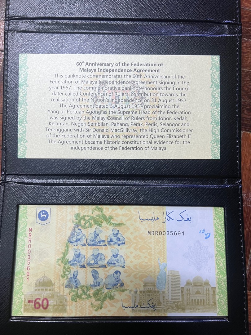 60th Anniversary Ringgit 60 notes, Hobbies & Toys, Memorabilia ...