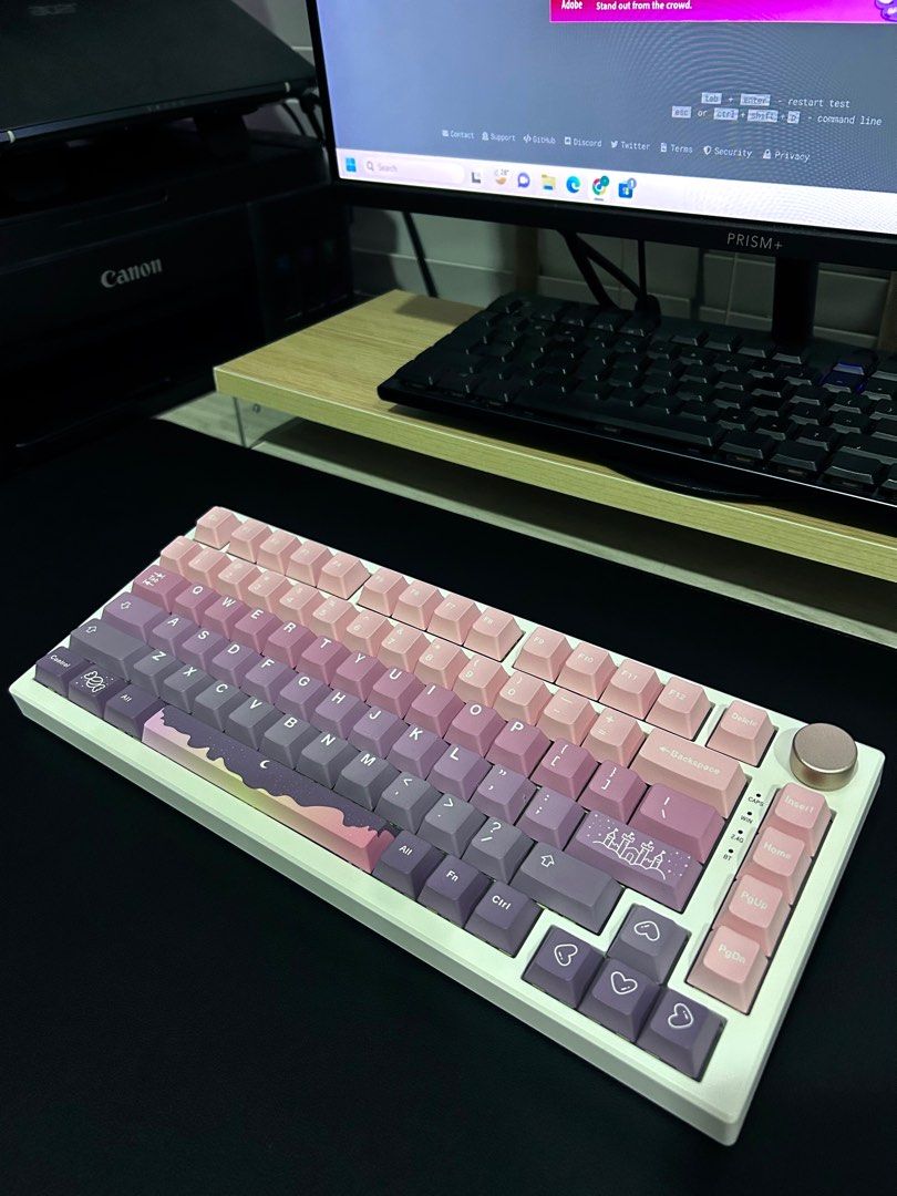 75% custom mechanical keyboard (Pinkish purple castle keycaps), Computers & Tech, Parts ...