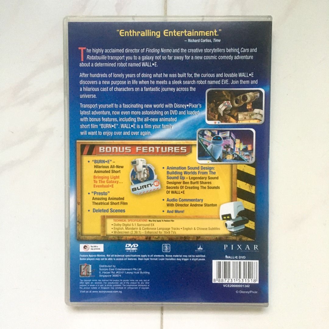 A Bug's Life, Finding Nemo, The Incredibles, Wall-E VCDs & DVDs ...