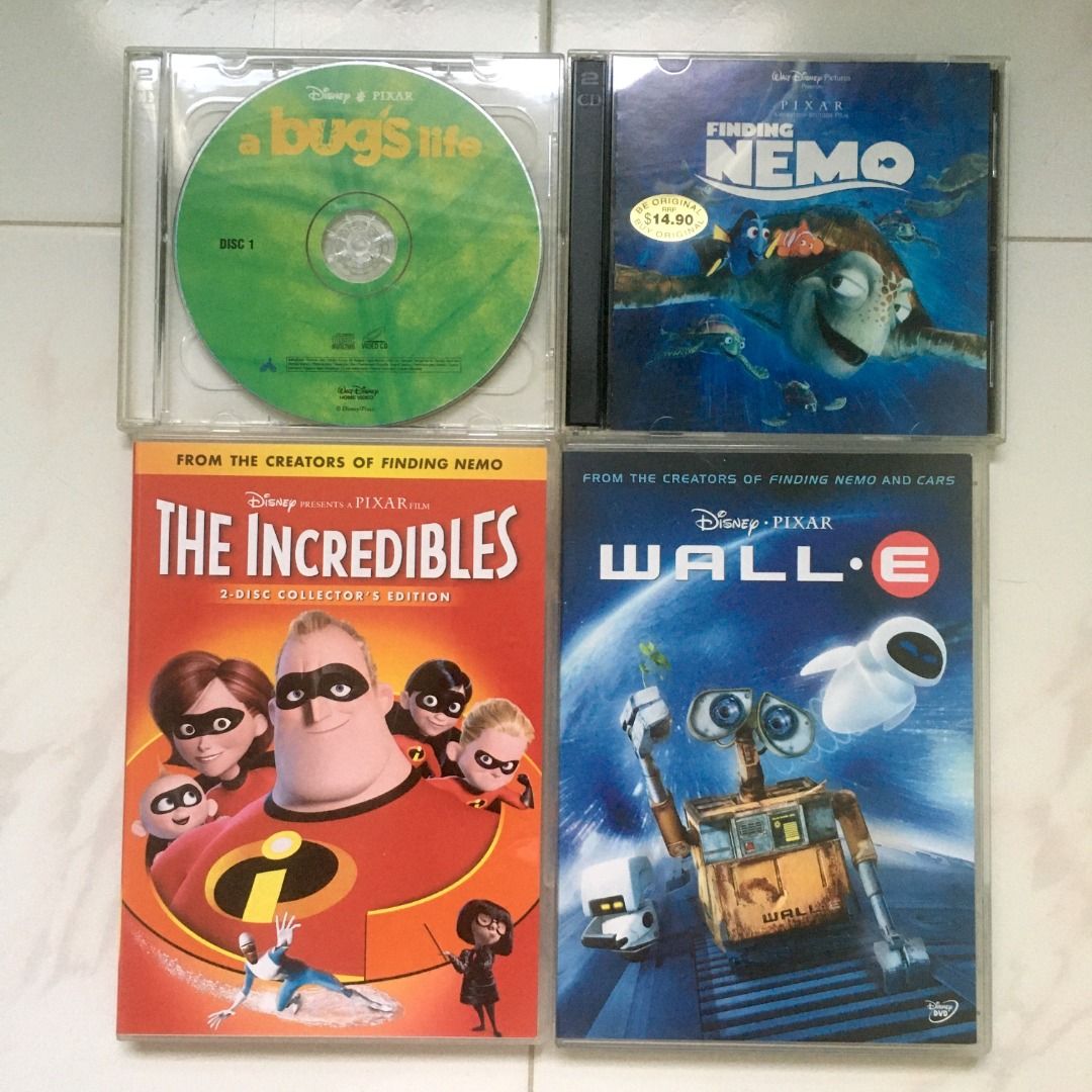 A Bug's Life, Finding Nemo, The Incredibles, Wall-E VCDs & DVDs ...
