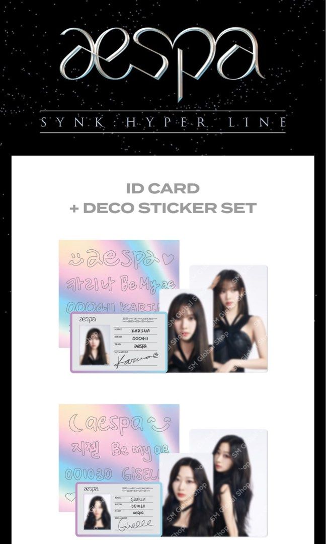 AESPA 2023 1ST CONCERT ID CARD + DECO STICKER SET, Hobbies & Toys ...