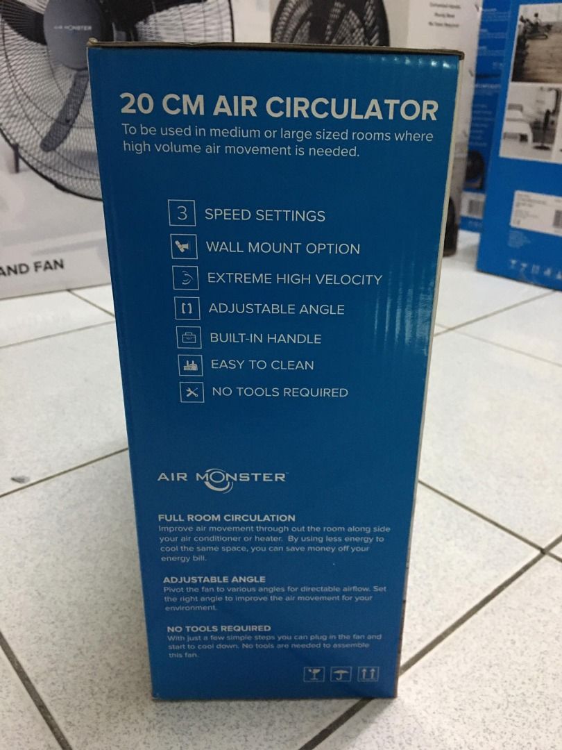 Air Monster 8 Air Circulator Floor Fan, Furniture & Home Living ...