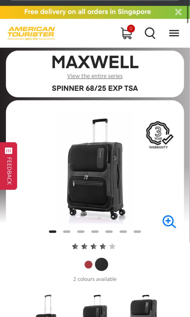 American tourister Maxwell 68/25 exp tsa, Hobbies & Toys, Travel ...