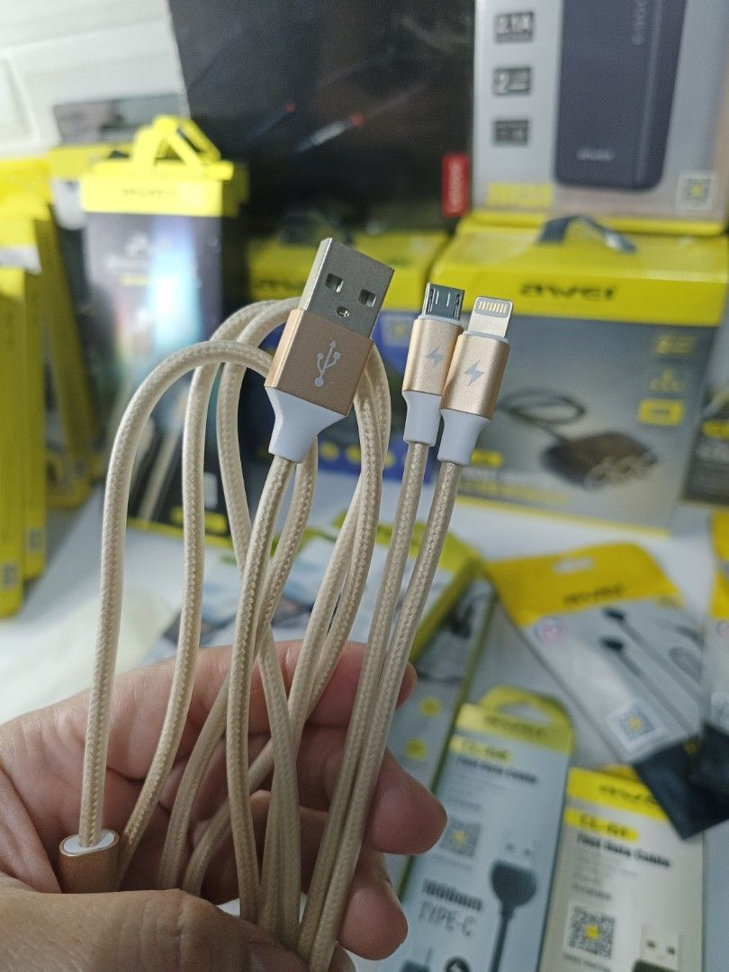 AWEI 2in1 cable micro and iphone, Mobile Phones & Gadgets, Mobile ...