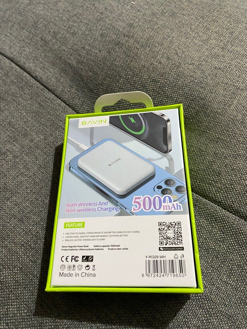 Bavin 5000mah Power Bank Wireless/Wired Charging (Magsafe), Mobile Phones & Gadgets, Mobile ...