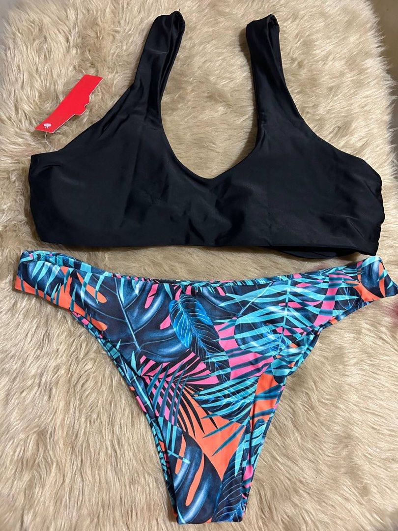 BEA&CQS BLACK BIKINI SET, Women's Fashion, Swimwear, Bikinis ...