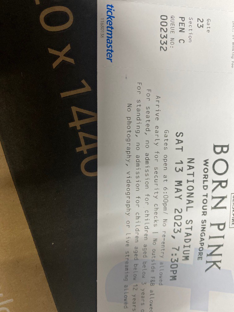 Blackpink ticket x1 single seating, Tickets & Vouchers, Event Tickets ...