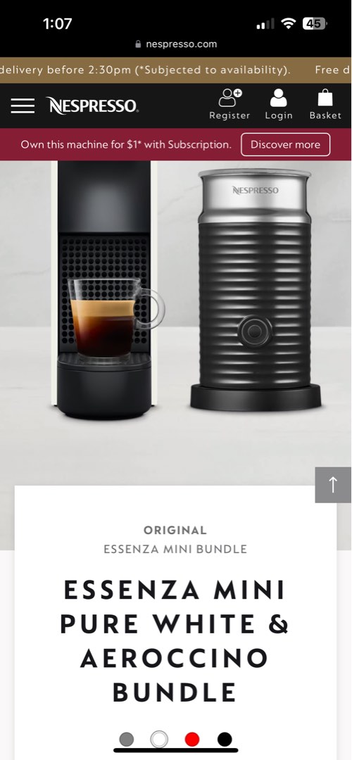 BNIB Nespresso Machine ESSENZA MINI & AEROCCINO BUNDLE - in WHITE, TV & Home Appliances, Kitchen ...