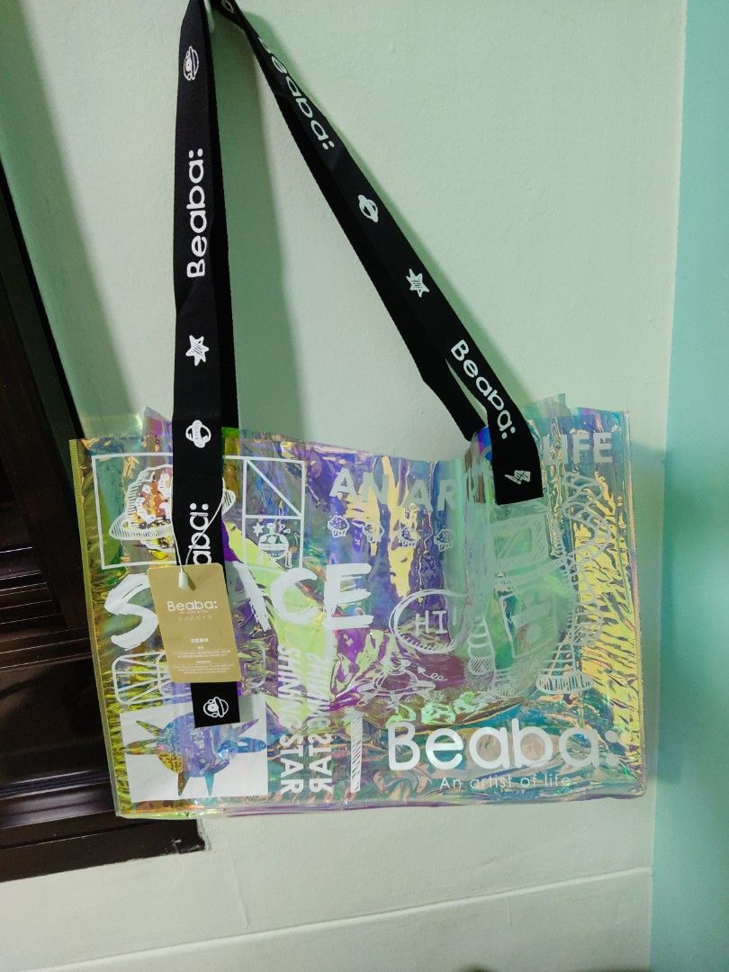 Brand new holographic graphic bag bigger than A4, Women's Fashion, Bags ...