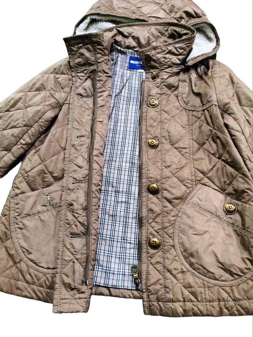 Burberry Blue Label Quilted Hoddie Jacket, Women's Fashion, Coats ...
