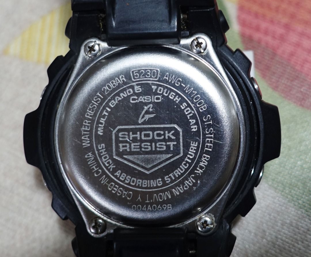 CASIO 卡西歐 G-SHOCK AWGM100B-1A 雙顯錶, 他的時尚, 手錶及配件, 手錶在旋轉拍賣