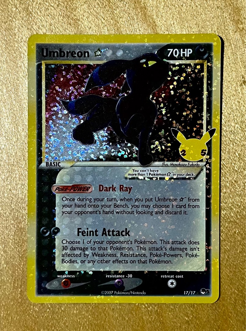 [Holo bleed] Umbreon Gold Star 25th Pokemon Celebrations Classic ...